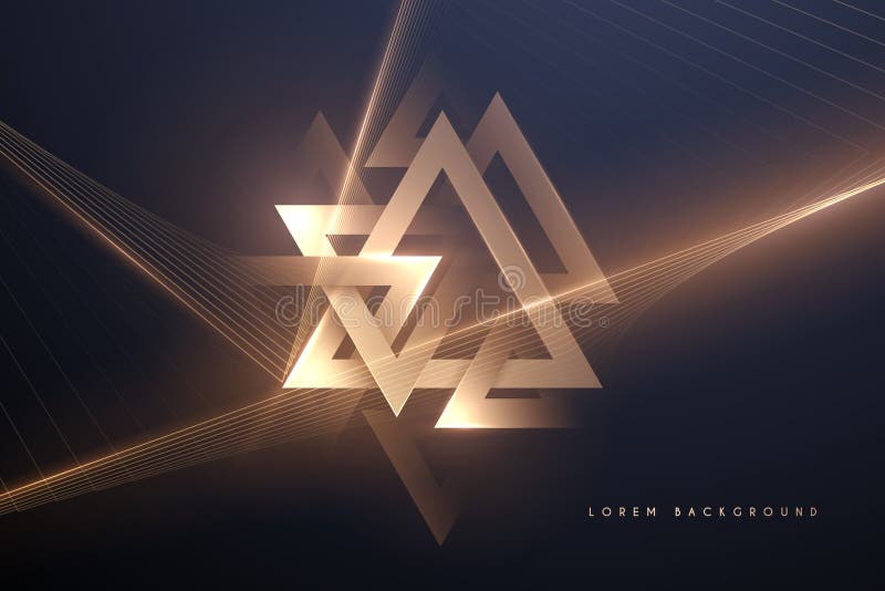 Abstract Gold Triangles and Lines Stock Vector - Illustration of banner ...