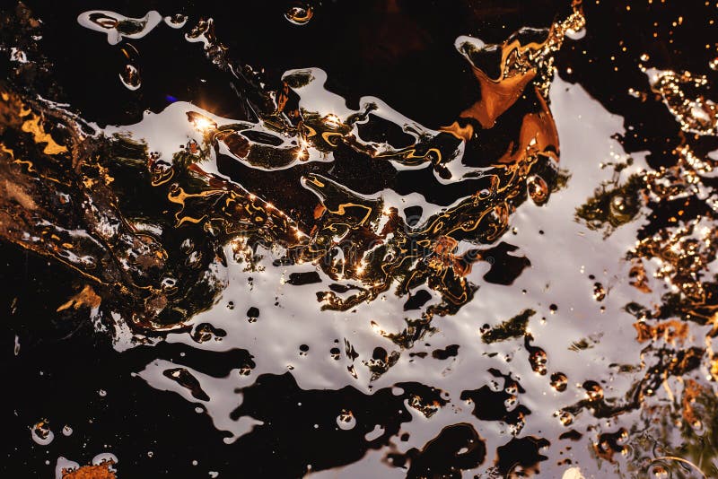 Abstract Gold Water Waves with Reflectio Stock Image - Image of water ...