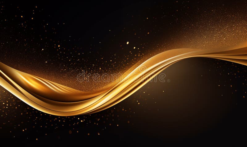 Abstract Gold Wave on Black Background. Stock Illustration ... Abstract Gold Wave on Black Background. Stock Illustration ...