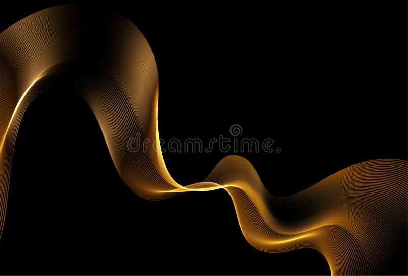 Abstract Gold Waves. Shiny Golden Moving Lines Design Element on Dark ... Abstract Gold Waves. Shiny Golden Moving Lines Design Element on Dark ...