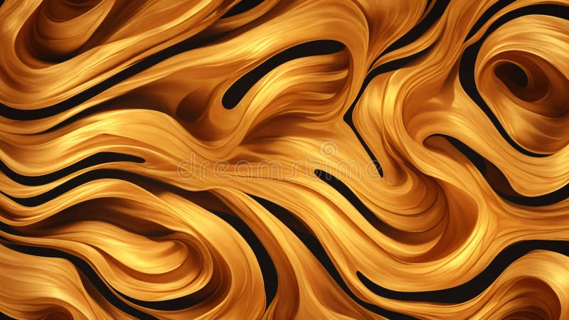 Abstract Gold Wavy Background with Smooth Lines Stock Illustration ...