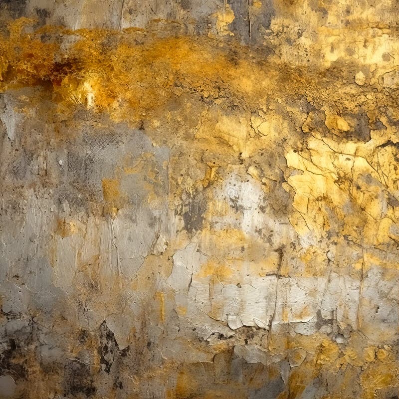 Abstract Gold Weathered Wall Painted Background Stock Illustration ...