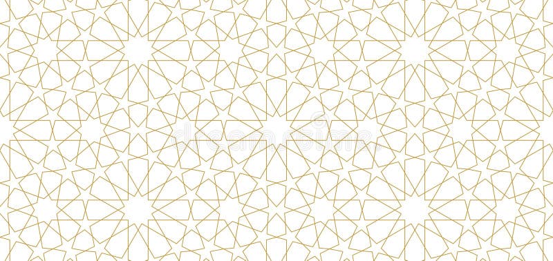 Abstract Gold White Line. Geometric Star Shaped Background. Traditional ...