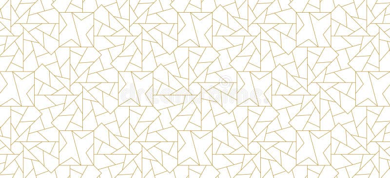 Abstract Gold White Line. Geometric Star Shaped Background. Traditional ...