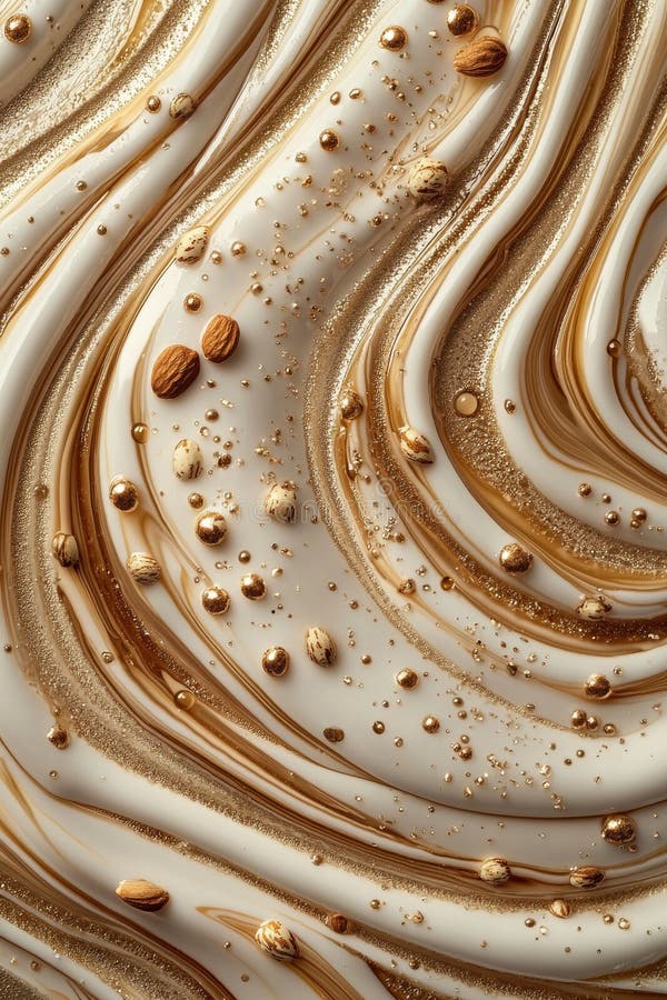 Abstract Gold and White Marble Texture with Nuts and Pearls Stock ...