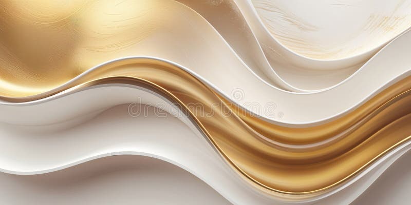 Abstract Gold White Wavy Background Smooth Curves Space Text ...