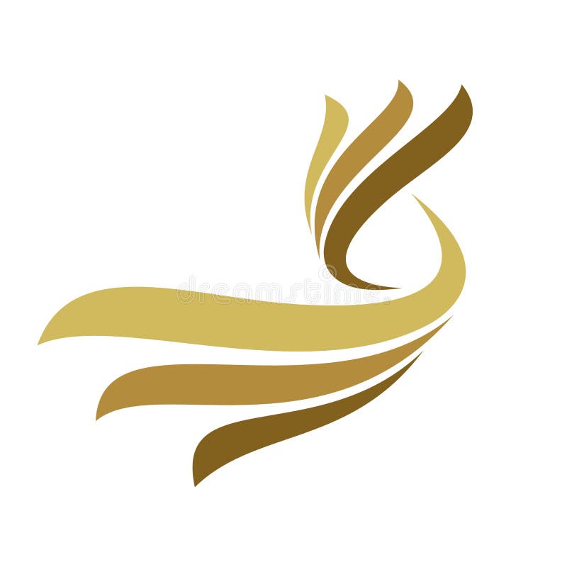 A Gold Wing Isolated on White Background, 3D Render. 3D Illustration ...