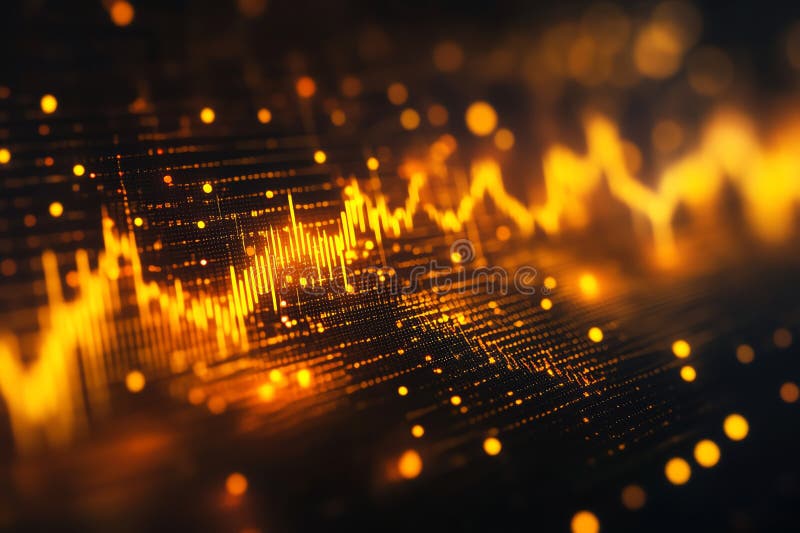 Abstract Golden Audio Waveform Visualisation with Dotted Texture ...