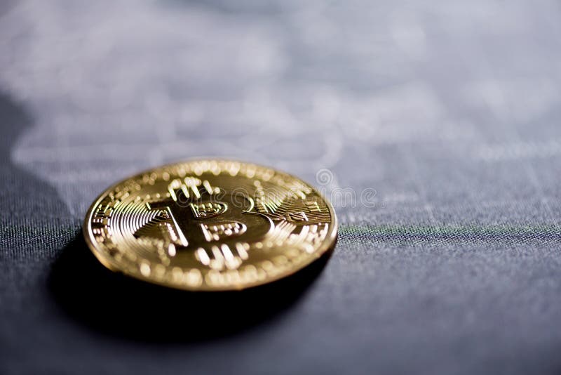 Golden Bitcoin Money on Computer. Stock Photo - Image of bank, currency ...
