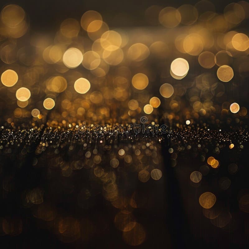 Abstract Golden Bokeh Background with Glitter Stock Illustration ...