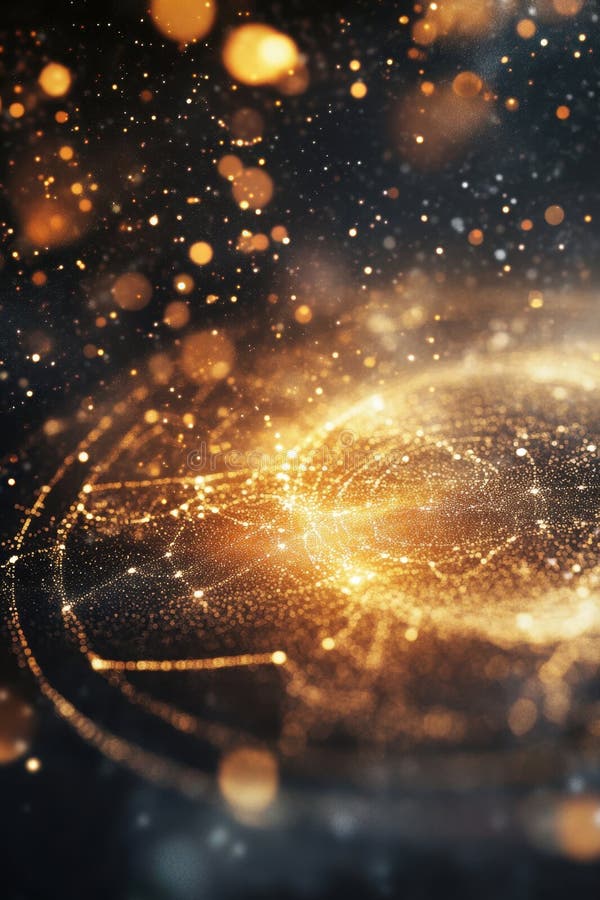 Abstract Golden Bokeh and Particle Swirl - Dynamic Visuals in Digital ...