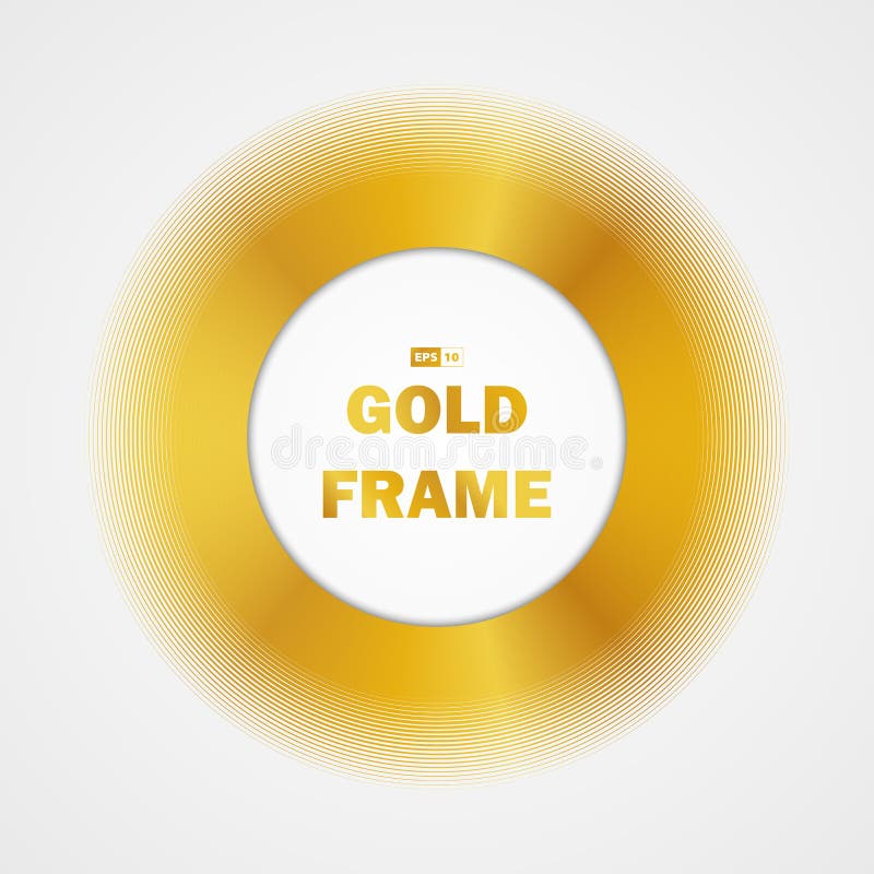Abstract Golden Circle Frame of Shine Gradient Design Element ...