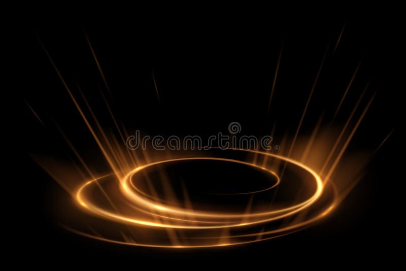Golden Circle Thread with Light Effect Stock Vector - Illustration of ...