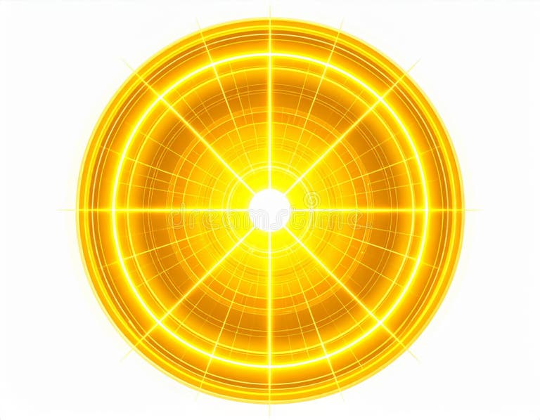 Abstract Golden Circle with Radial Light Pattern Stock Illustration ...