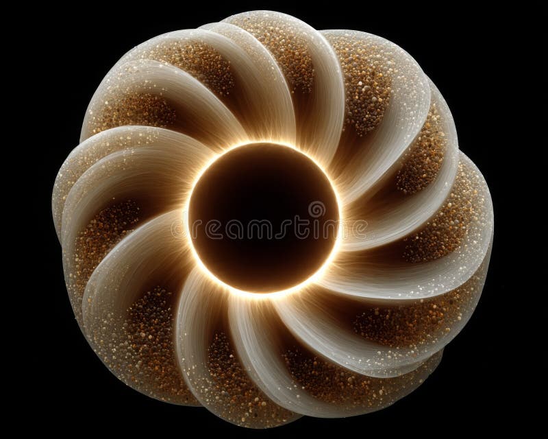 Abstract Golden Circular Design with Glowing Center Stock Illustration ...