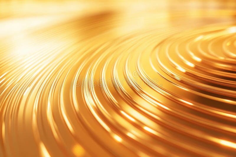 Abstract Golden Circular Waves, a Shimmering and Elegant Design Stock ...