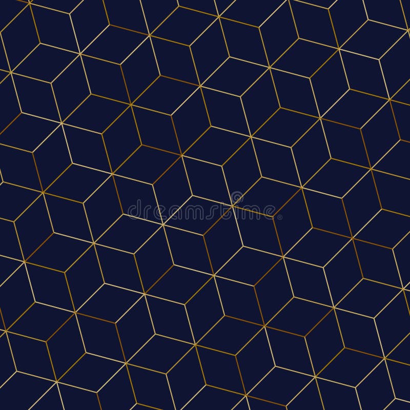 Abstract Golden Color Rhombus on Dark Blue Background Stock Vector ...