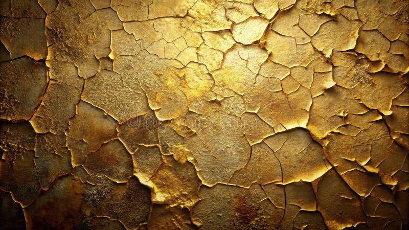 Abstract Golden Cracked Surface Texture Aged Metallic Background ...