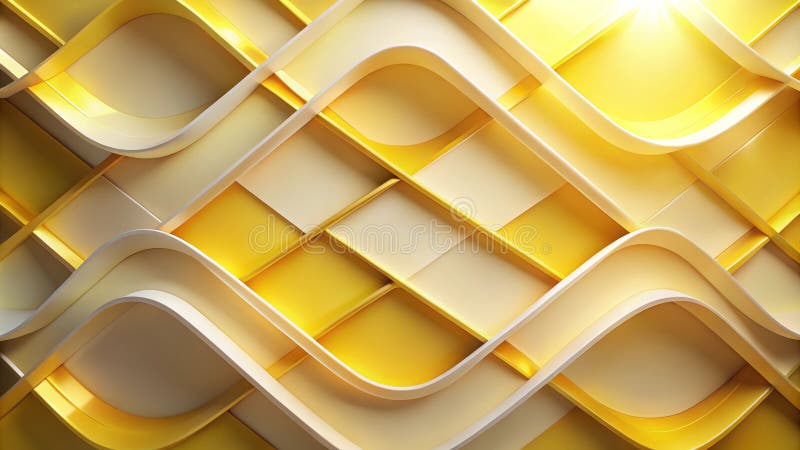 Abstract Golden and Cream Wave Pattern Background Design. Generative AI ...