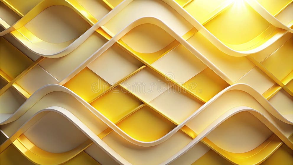 Abstract Golden and Cream Wave Pattern Background Design. Generative AI ...