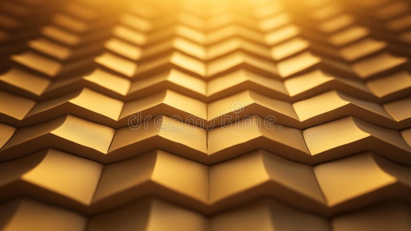 Abstract Golden 3D Zigzag Pattern with Dynamic Shadows Stock ...