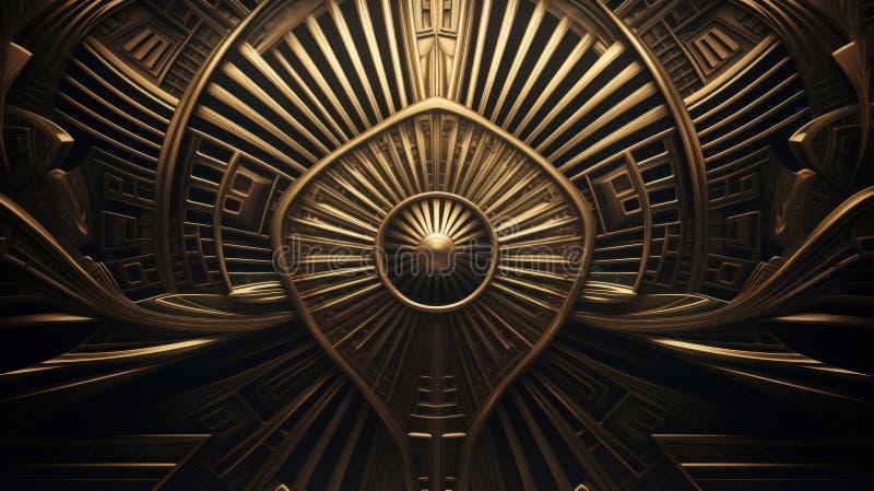 Abstract Golden Design with a Sunburst Pattern, AI Stock Photo - Image ...