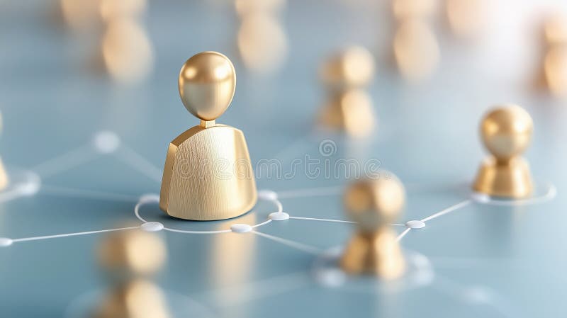 Golden Network People Figures Connected on Abstract Background Stock ...