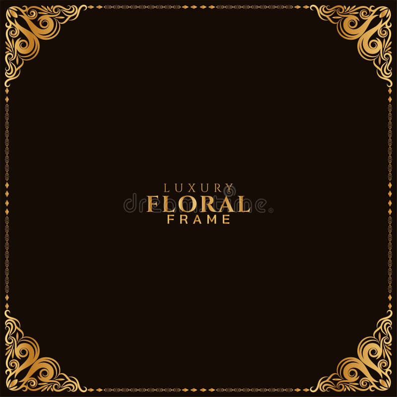 Abstract Golden Floral Frame Corner Design Background Stock Vector ...