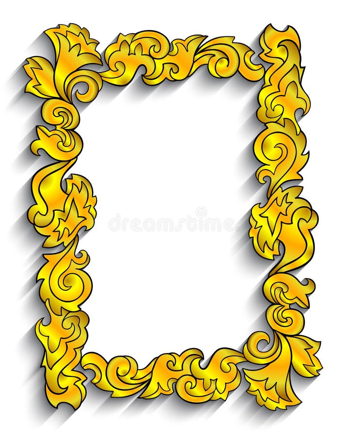 Abstract golden frame stock vector. Illustration of branch - 48214532