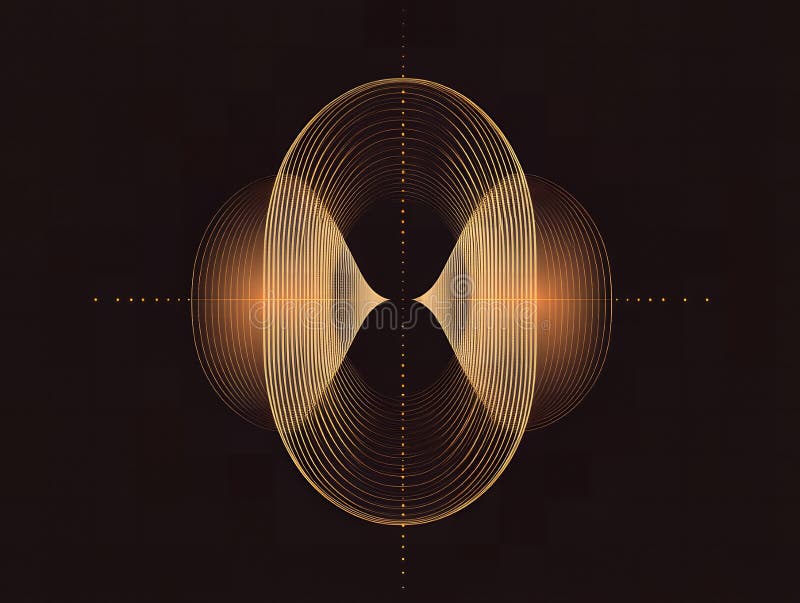 Abstract Golden Geometric Lines Intersecting Curves Elegant Design ...