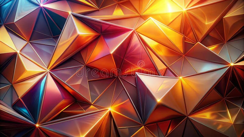 Abstract Golden Geometric Shapes Luxurious Metallic Triangular Mosaic ...