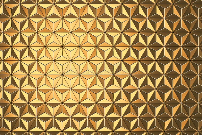Abstract Golden Geometric Triangle Background 3d Rendering. Stock ...