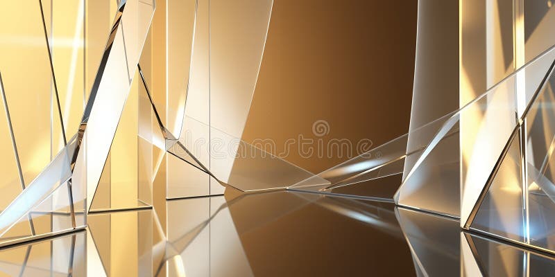 Abstract Golden Glass Structure Design Modern Architecture Background ...