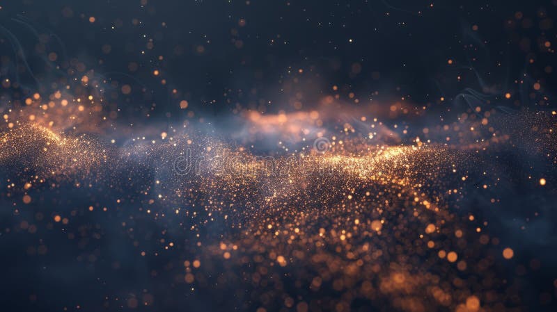 Abstract Golden Glitter Dust Background: Sparkle Particles Overlay ...