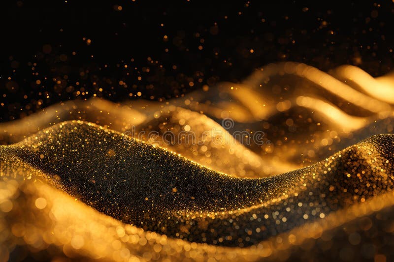 Abstract of Golden Glitter Sand Particles Background. Generative AI ...