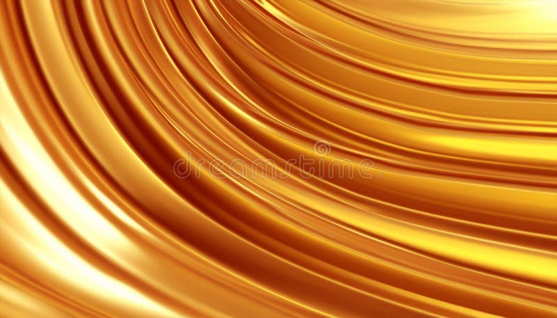 Abstract Golden Gradient Background. Flow Liquid Metal Waves Stock ...
