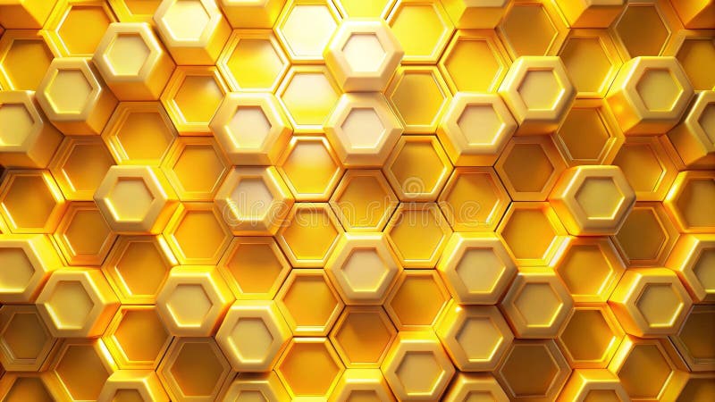 Abstract Golden Honeycomb Structure a Detailed 3d Render. Generative AI ...