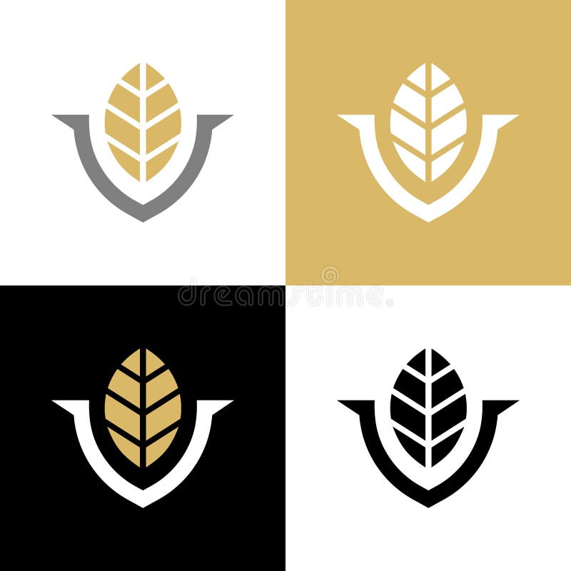 Abstract Golden Leaf Logo Design Template Elements - Vector Stock ...