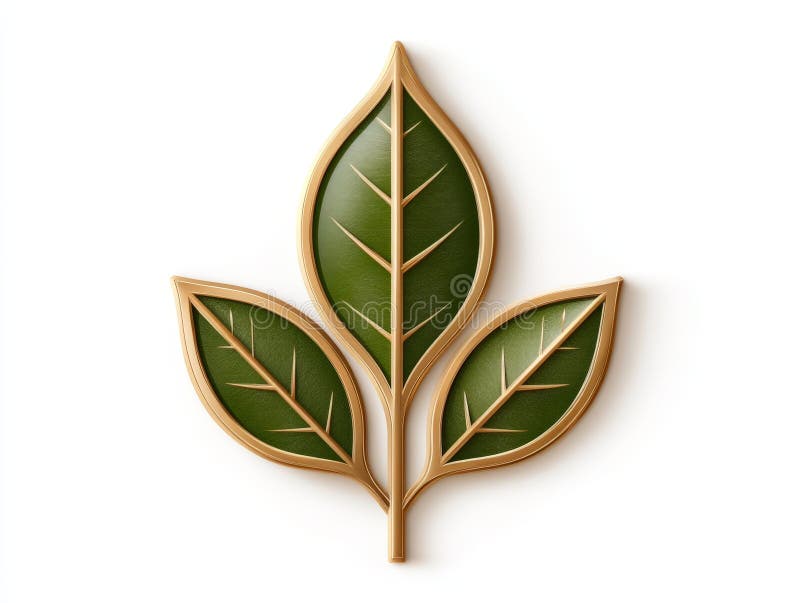 Abstract Golden Leaf Symbolizing Sustainable Security and Nature ...