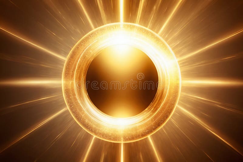 Abstract Golden Light Circle Effect Stock Illustration - Illustration ...