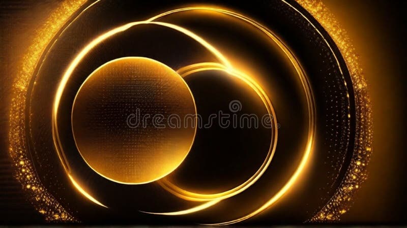 Abstract Golden Light Circle Effect. Stock Illustration - Illustration ...