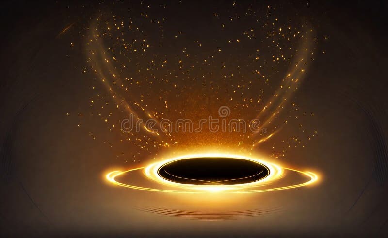 Abstract Golden Light Circle Effect with Golden Sparks -AI Generated ...