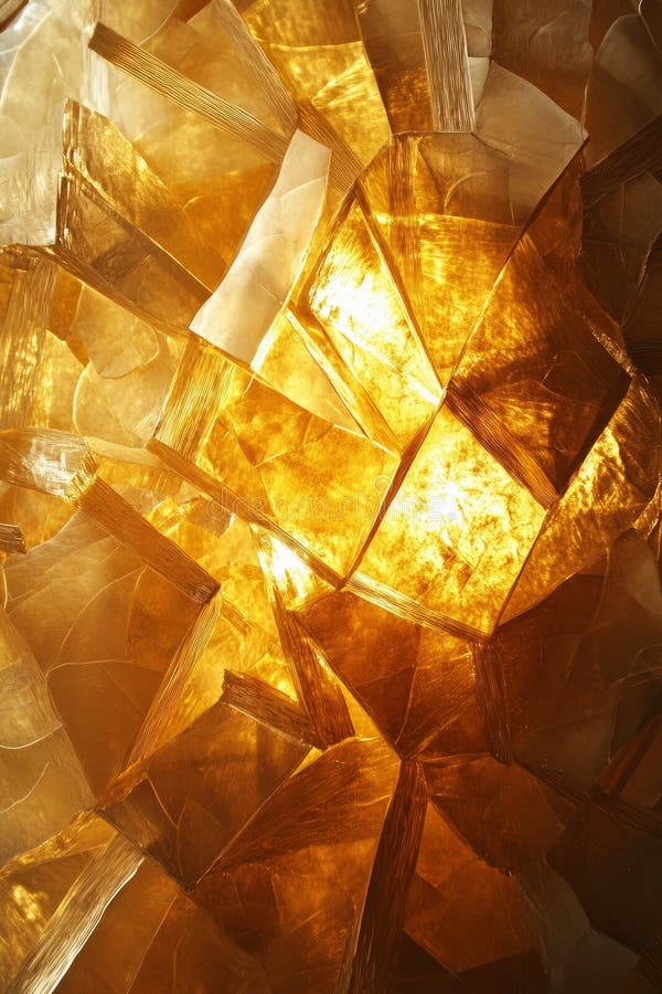 Abstract Golden Light Pattern with Geometric Shapes and Warm Glowing ...
