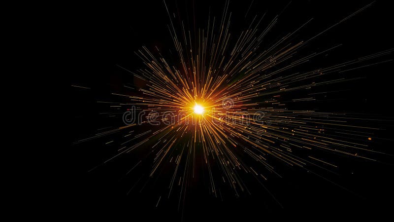 Abstract Golden Light Rays Bursting from a Central Point Stock ...