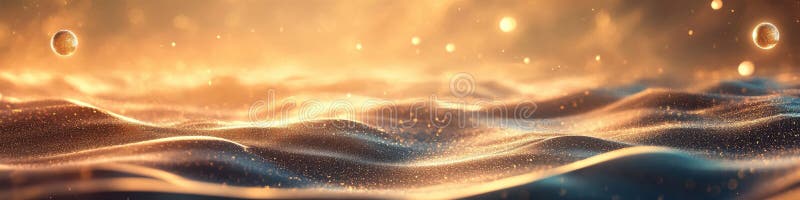 Abstract Golden Light Waves with Floating Particles and Bokeh Effect ...