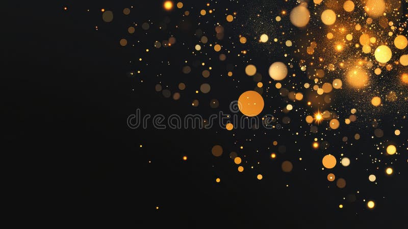 Abstract Golden Lights Shine Brightly on a Dark Backdrop, Creating a ...