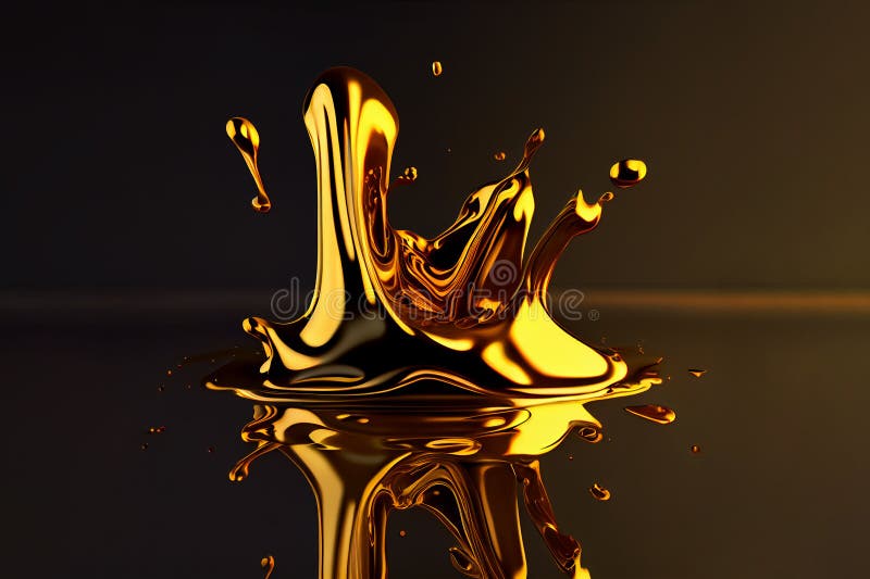 Abstract Golden Liquid Splash. Stock Illustration - Illustration of ...