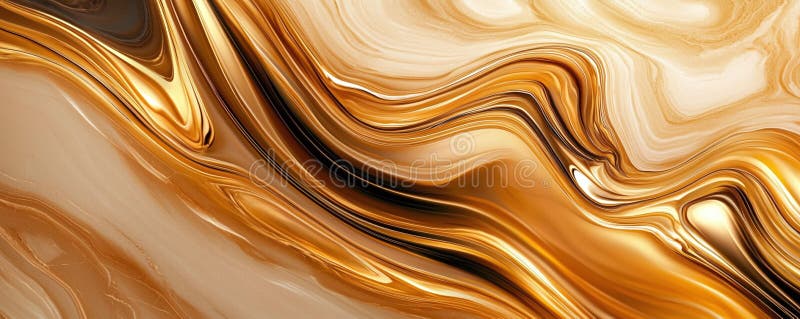 Abstract Golden Marble Pattern with Smooth Curves and Luxurious Texture ...