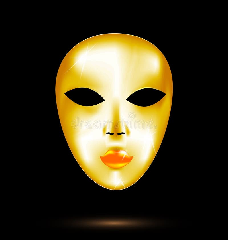 Golden mask of comedy stock vector. Illustration of comedy - 19410215