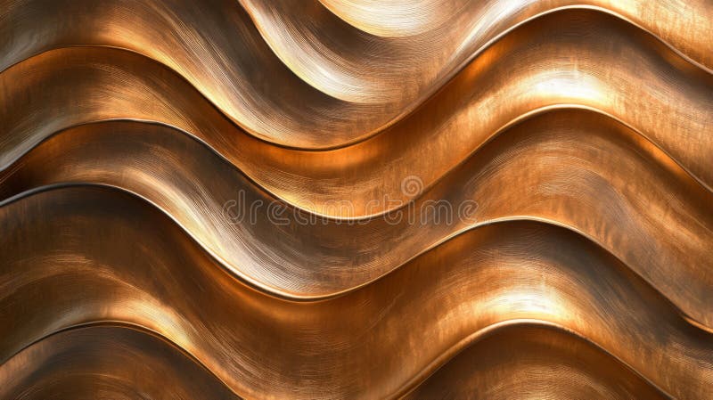 Abstract Golden Metallic Waves Background Texture Stock Illustration ...
